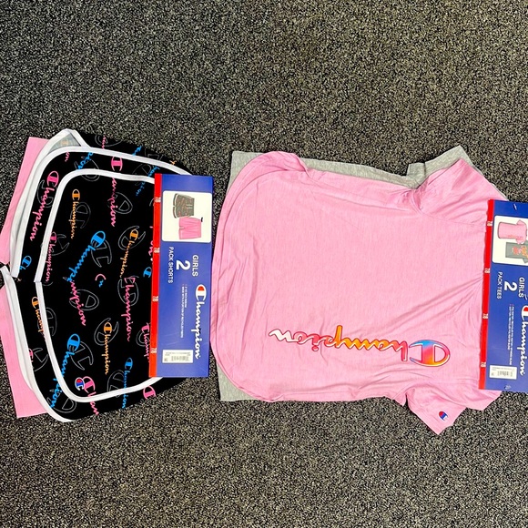 Champion | Matching Sets | Champion Girls 2 Pack Shirts 2 Pack Shorts ...
